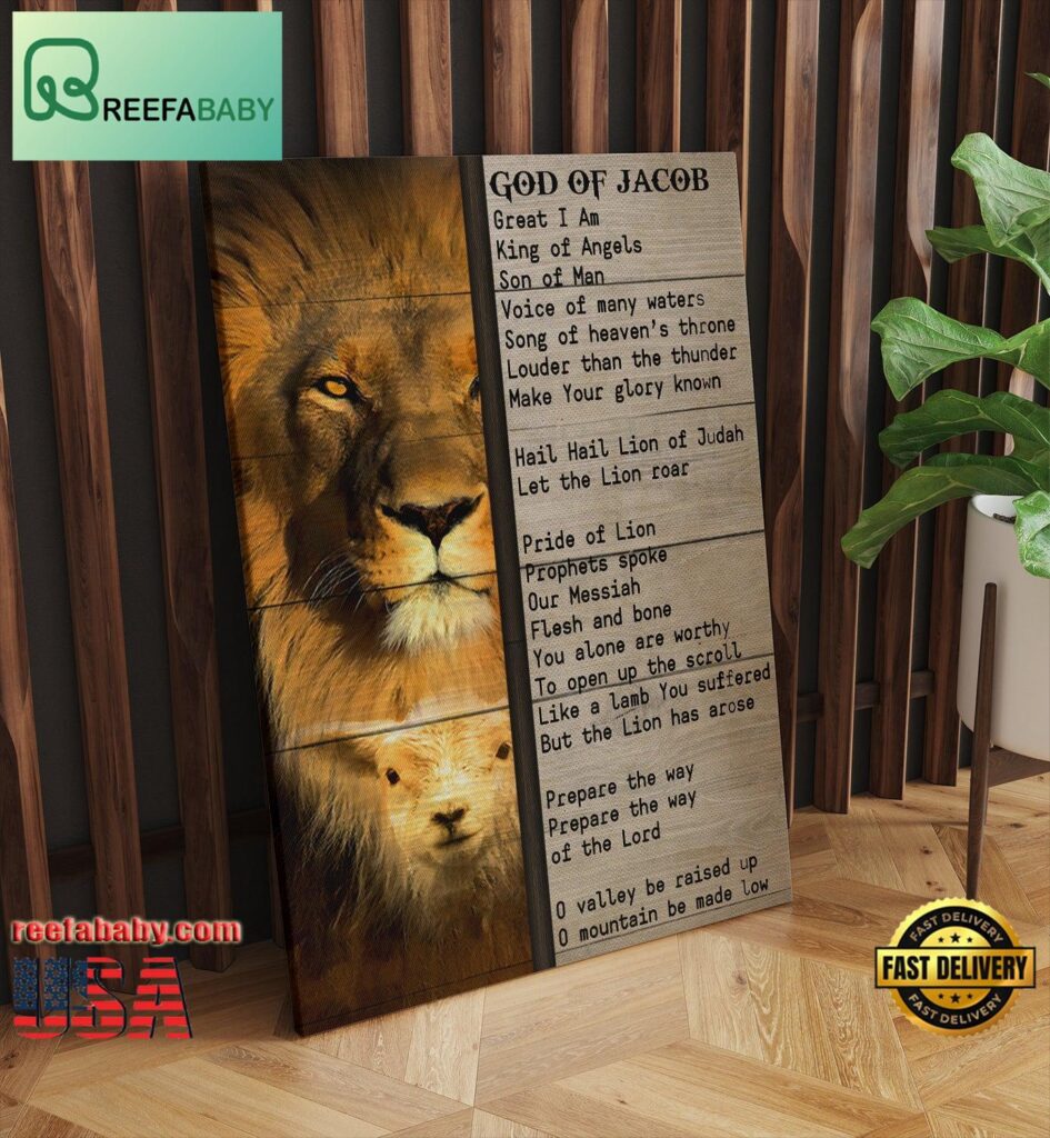 The Lion Of Judah Canvas Wall Art – Lion And Lamb – God Of Jacob Canvas ...